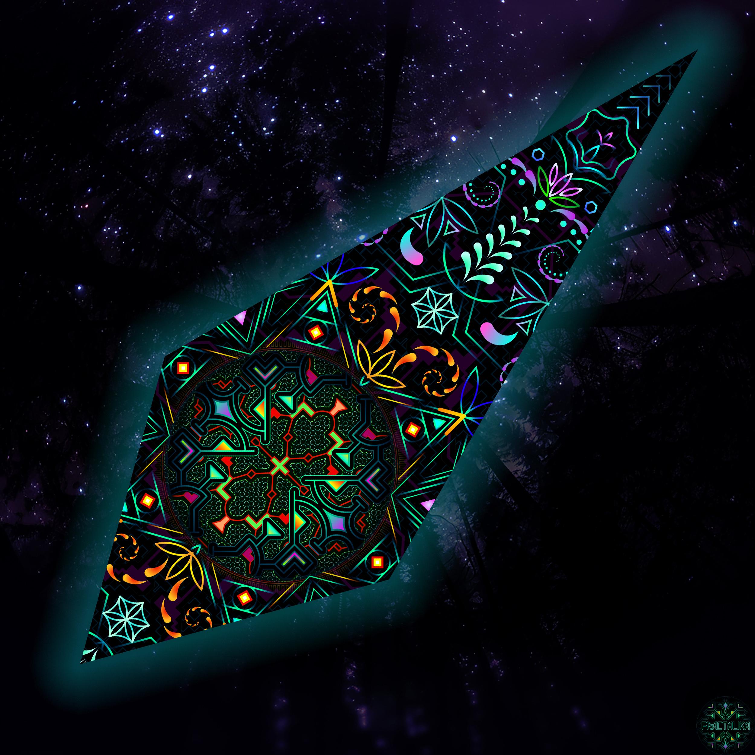 Psytrance Party Deco, Psychedelic Neon UV Active Ceiling Canopy, Open ...