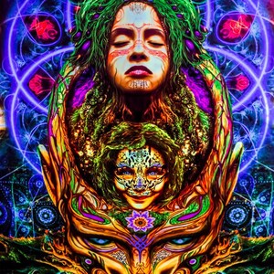 Visionary Art UV Decoration, Psychedelic Painting Backdrop, Rave ...