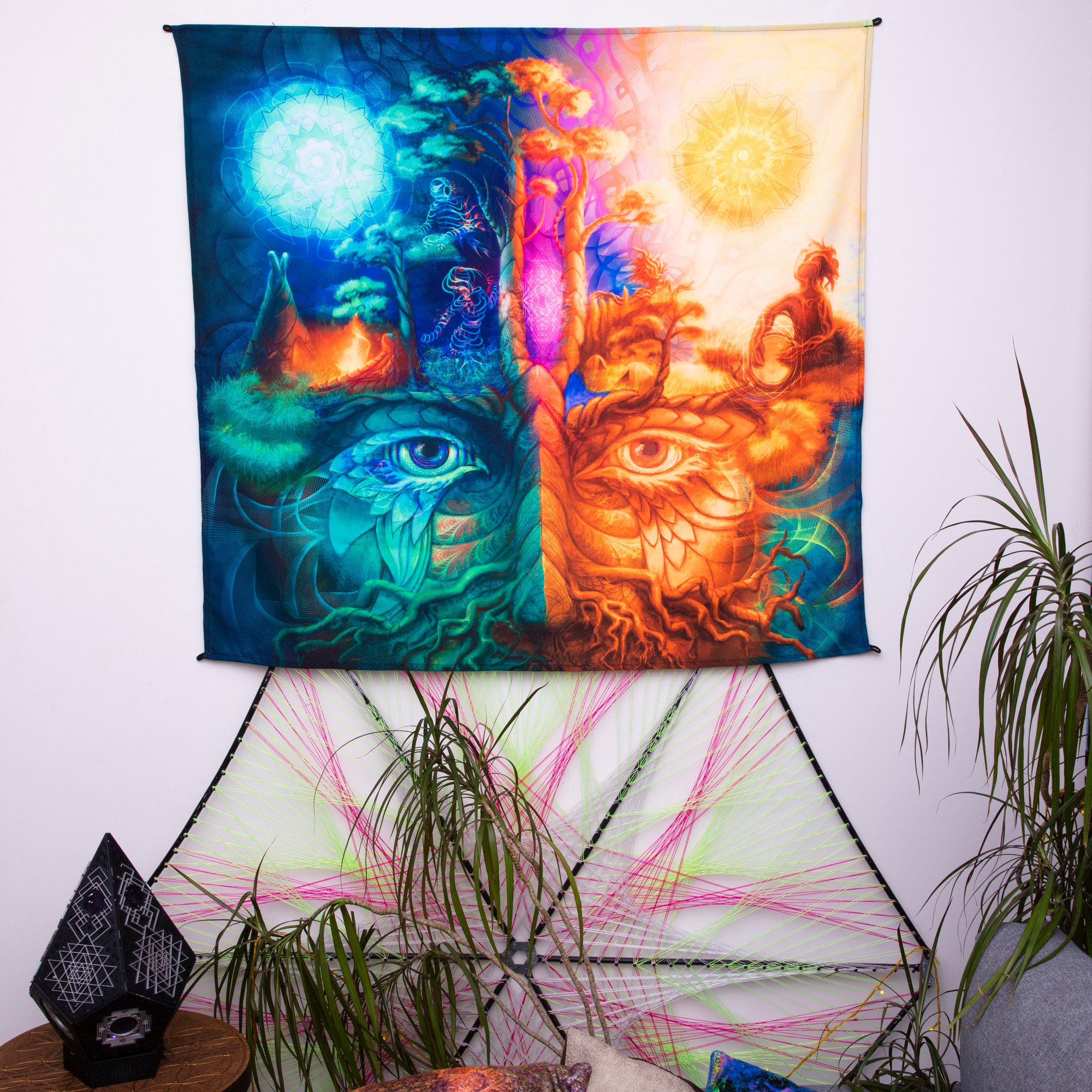 Esoteric Home Decor Forest Festival UV Tapestry Meditation - Etsy