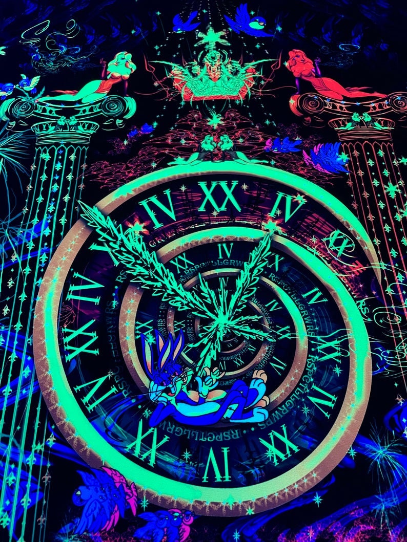 Psychedelic UV 420 Blacklight Backdrop Tapestry Wall Hanging - Etsy