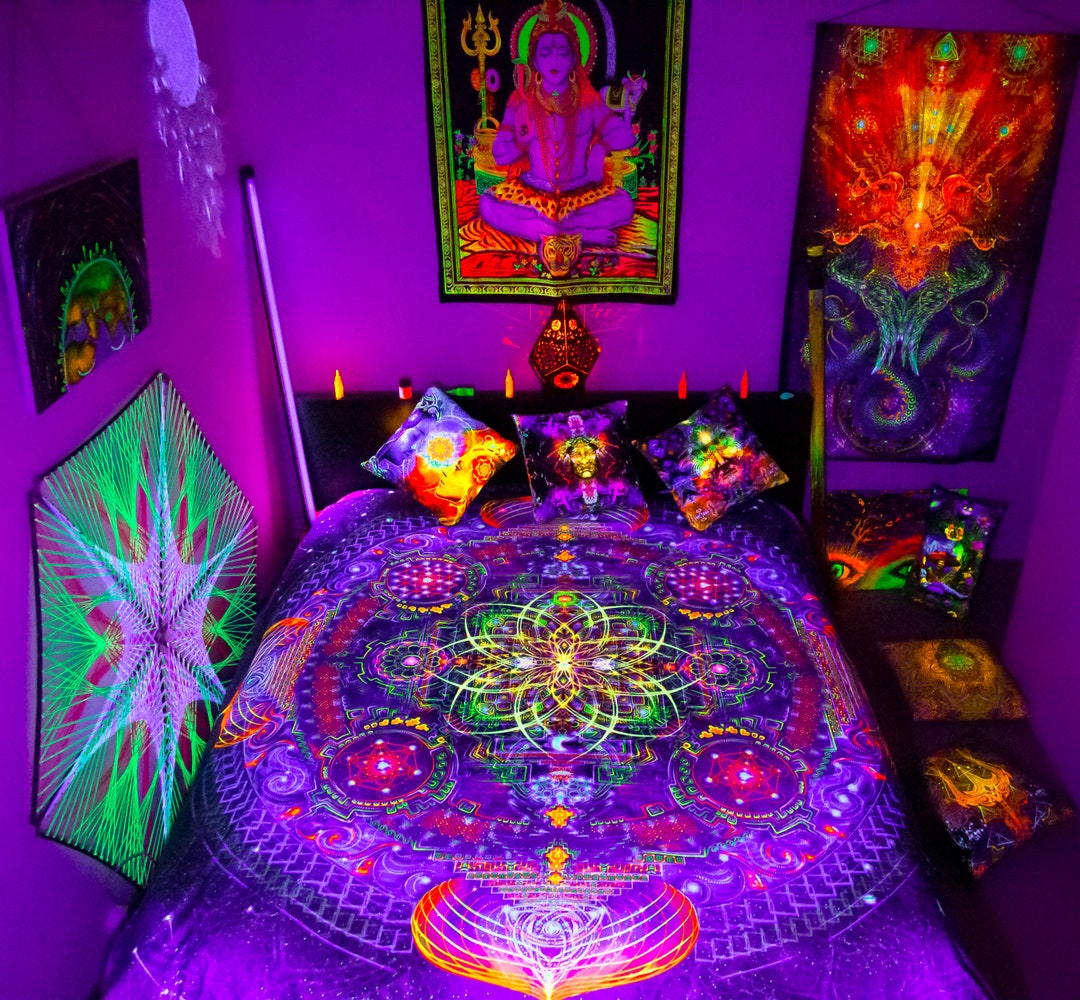 Hippie Blanket, Hippie Bedding, Trippy Bedding, Picnic Blanket Hippie ...