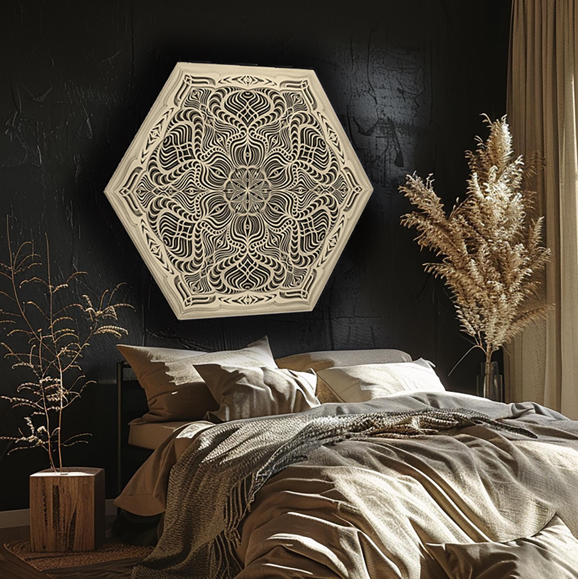 Mandala Wall Decor, Wooden Mandala Wall Art, Bohemian Room Deco ...