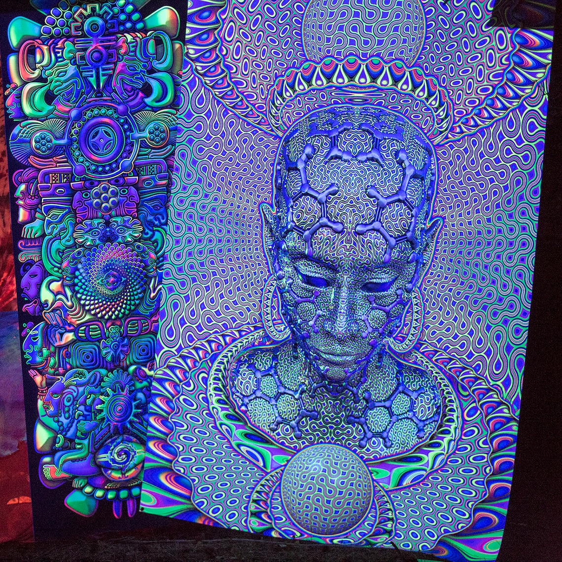 Trippy Tapestry Psychedelic Spiritual Luminokaya Psyart Nature | Etsy