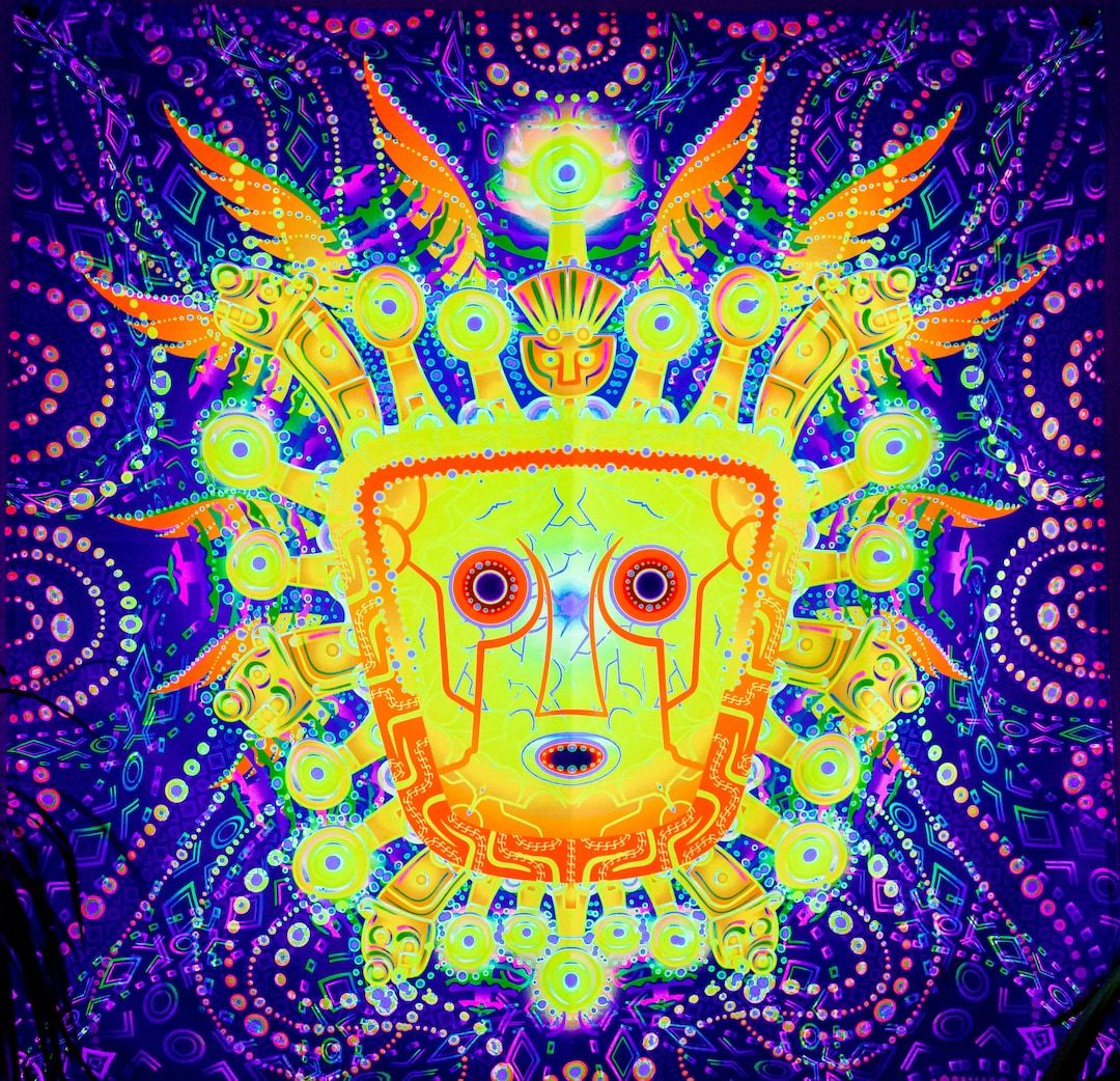 Psychedelic Tapestry, UV Wall Hanging, Trippy Wall Art, Trippy Tapestry ...