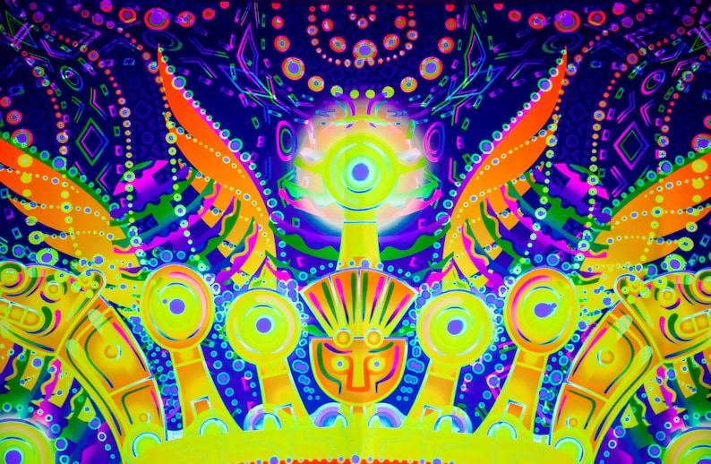 Psychedelic Tapestry UV Wall Hanging Trippy Wall Art Trippy - Etsy