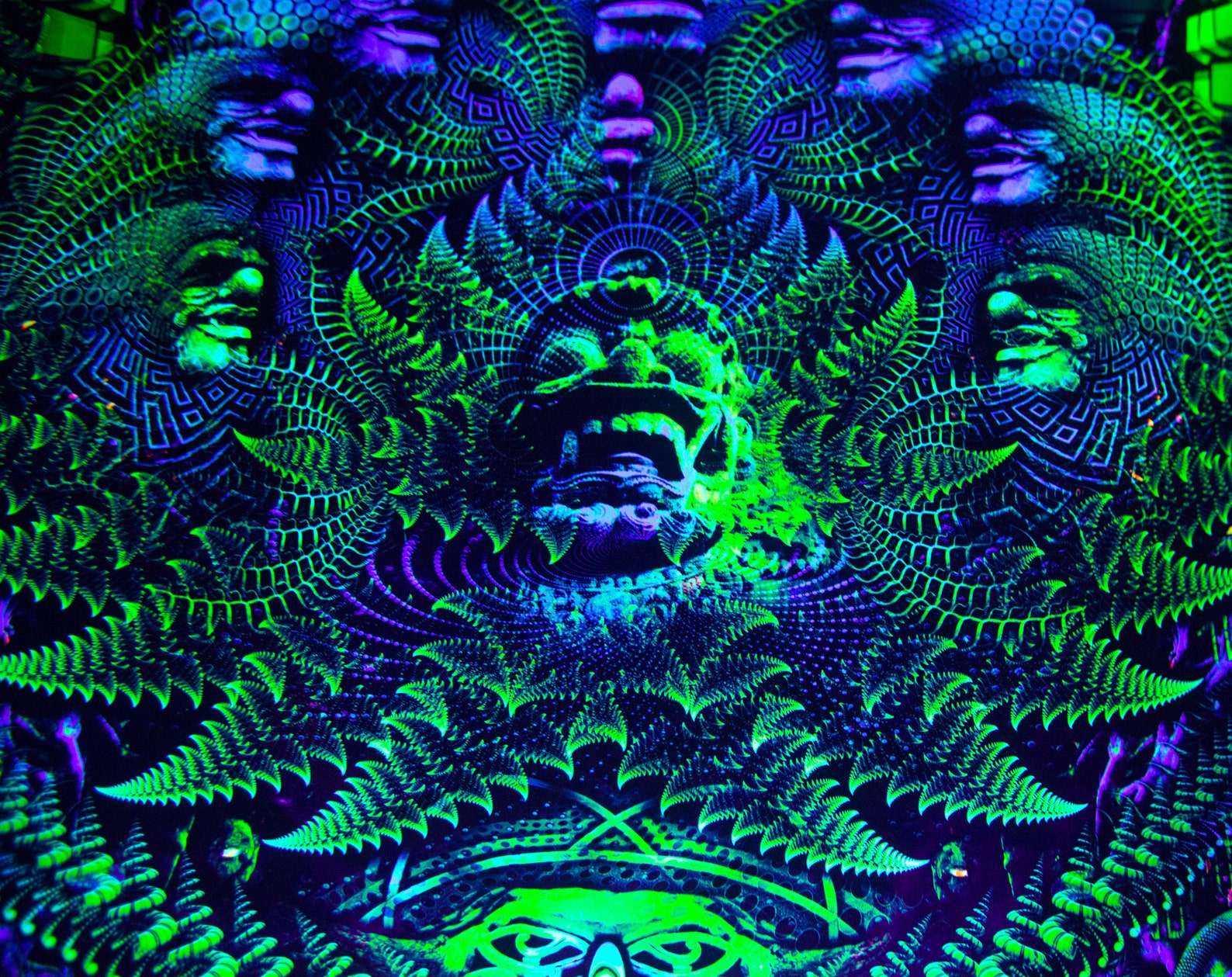 Trippy Painting, UV Wall Art, Blacklight Art, Neon Tapestry, Festival ...