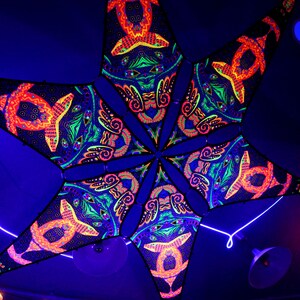 Trippy Psytrance Deco Psychedelic, Canopy UV, Lycra Blacklight ...