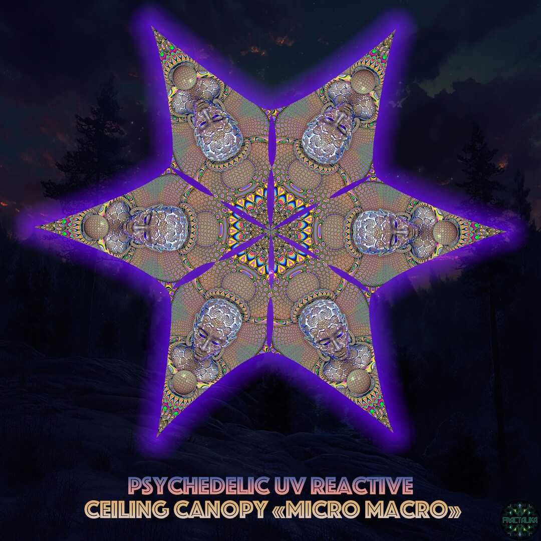 Fluorescent DJ Booth Stage Deco, Black Light Active Ceiling Canopy ...