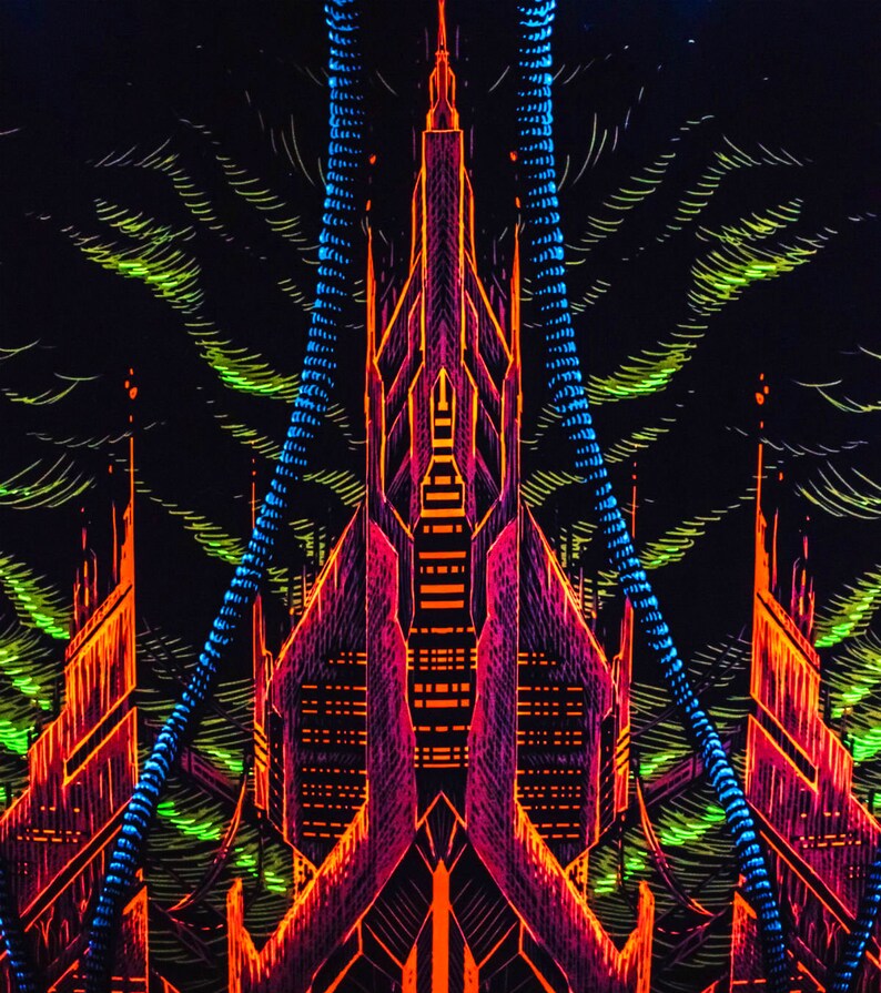 Cyberpunk Tapestry Backdrop Neon Ultraviolet Postapocalypse - Etsy Hong ...