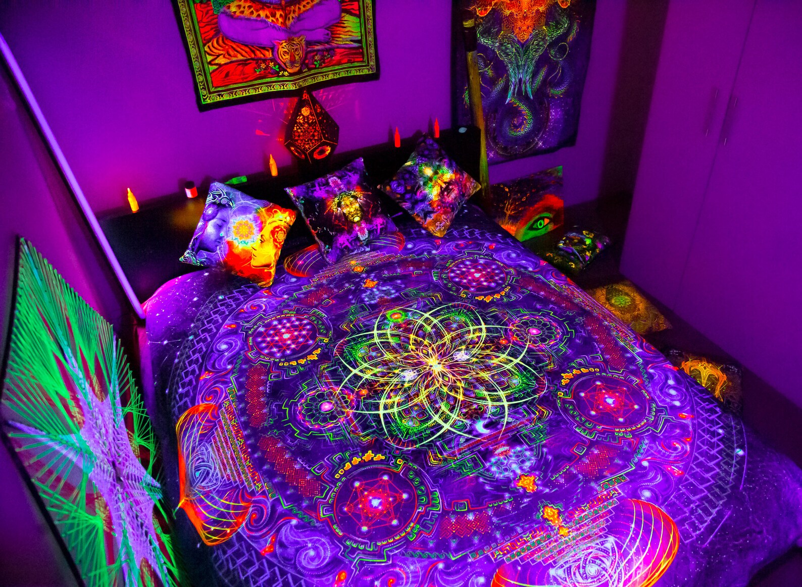 Hippie Blanket, Hippie Bedding, Trippy Bedding, Picnic Blanket Hippie ...