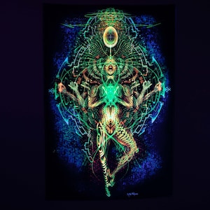 UV Backdrop Psytrance Festival Psydeco, Psytrance Hippie Wall Decor ...