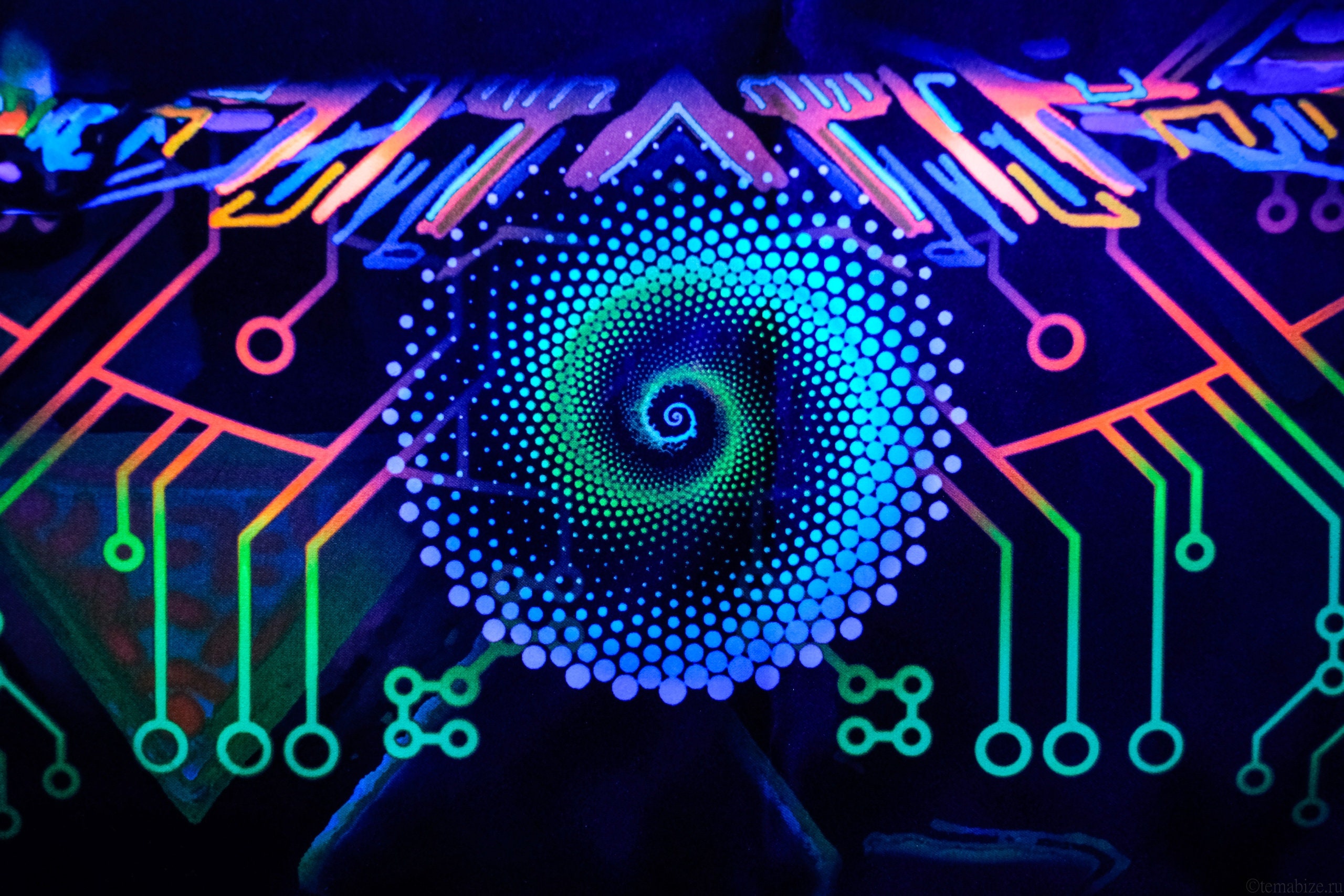 Psychedelic Tapestry UV Backdrop Psytrance Festival Psydeco - Etsy