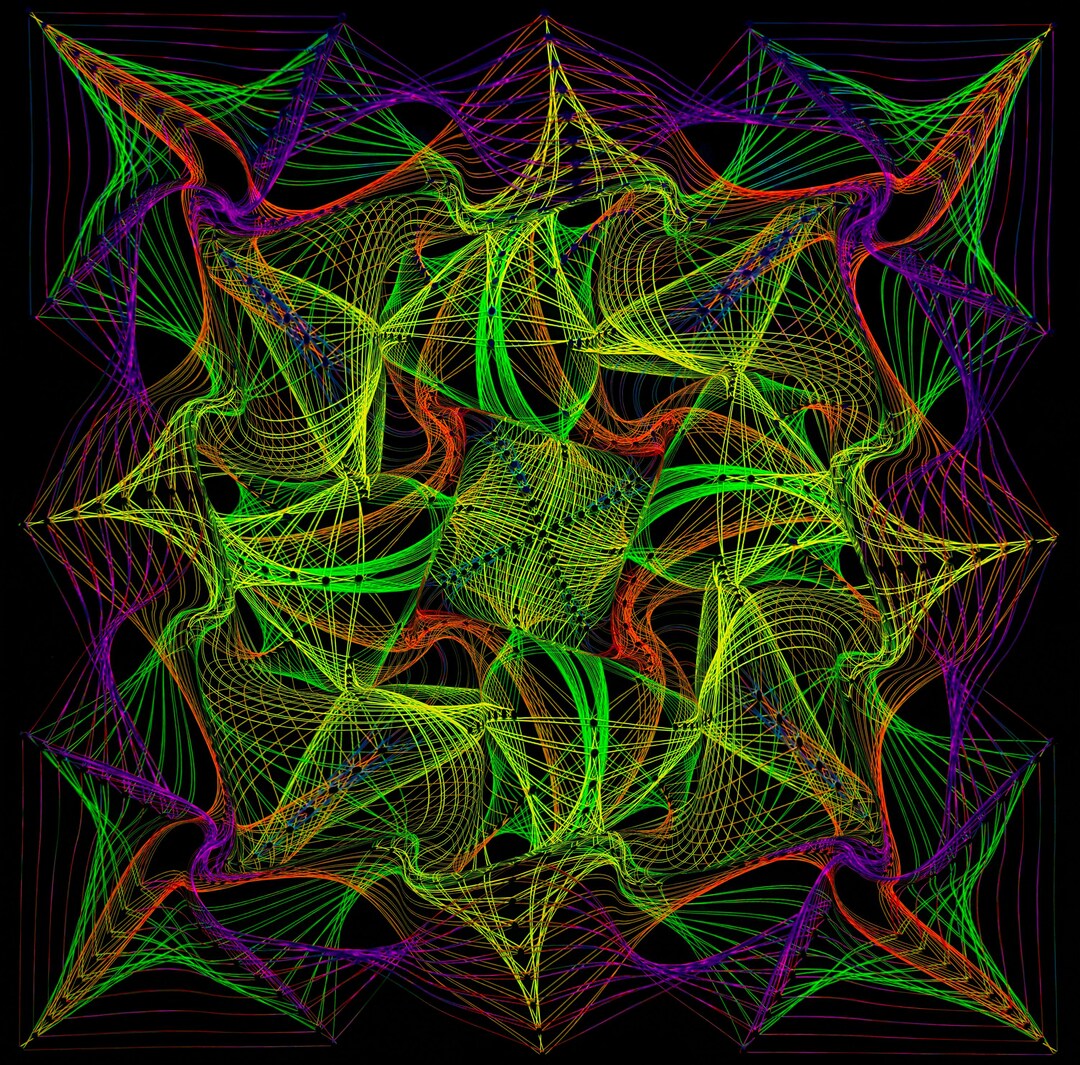 Ultraviolet Psychedelic Canvas, Black Light Deco for Psytrance Party ...