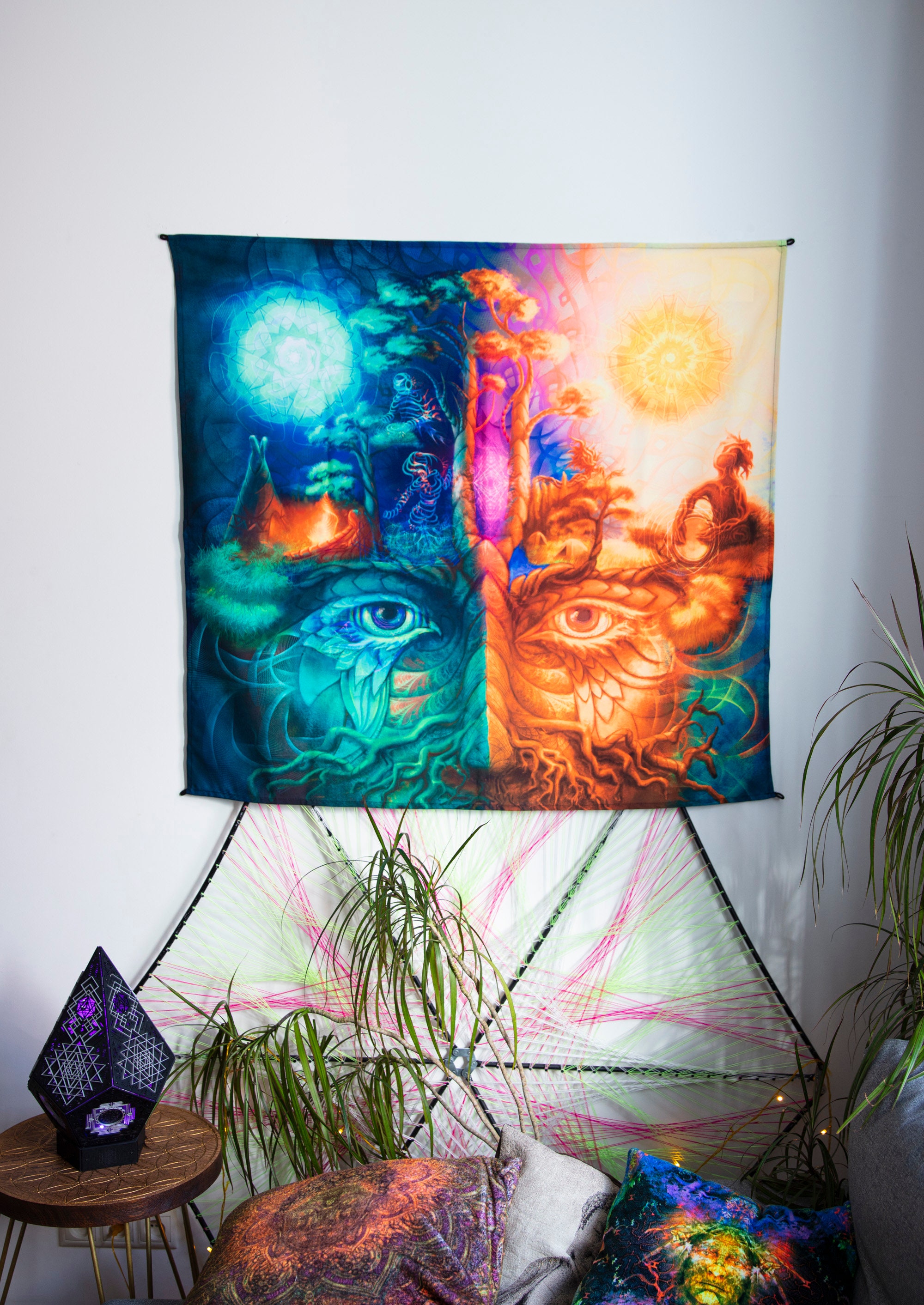 Esoteric Home Decor Forest Festival UV Tapestry Meditation - Etsy
