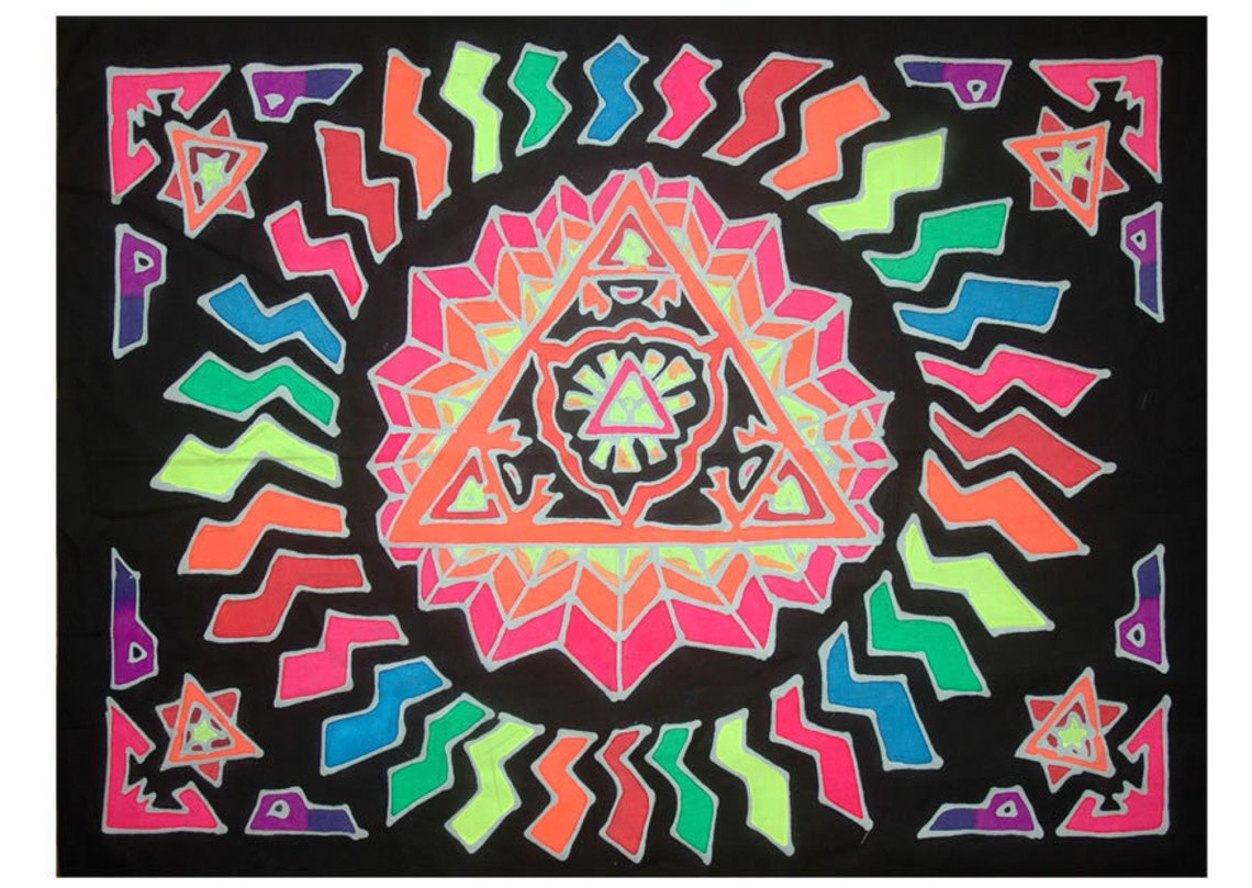 Psychedelic Bedset Trippy Bedding UV Bedset Fluorescent - Etsy