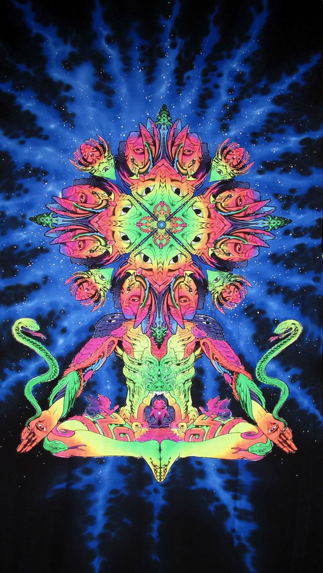 Wall Tapestry Trippy Psychedelic Art UV Decorations Boho Room Decor ...