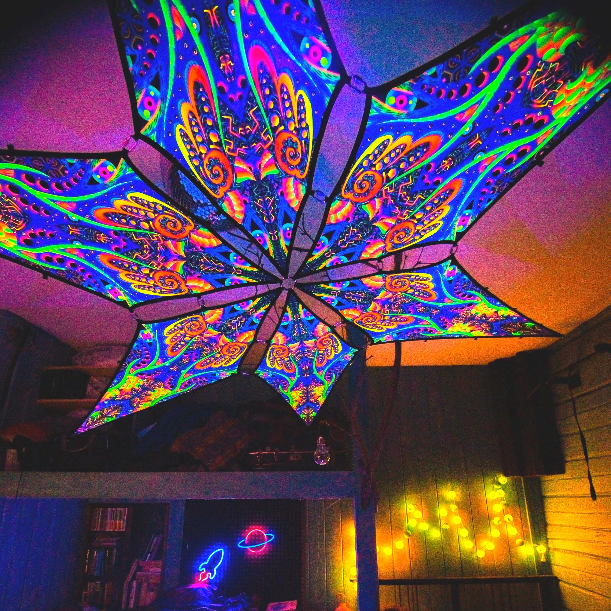 UV Canopy, Psychedelic Psytrance Deco, Lycra Blacklight Decoration ...