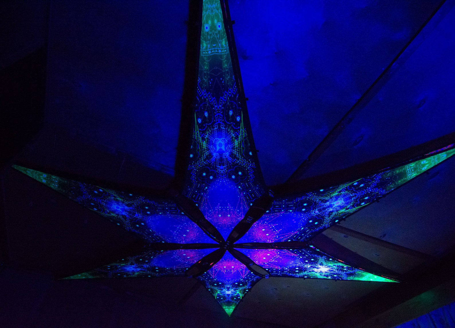 Party Psytrance Deco UV Psychedelic, Canopy UV, Lycra Blacklight ...