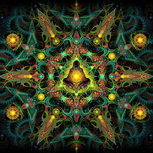 Psy Backdrop UV Active Meditation Acid Spiritual Blacklight - Etsy