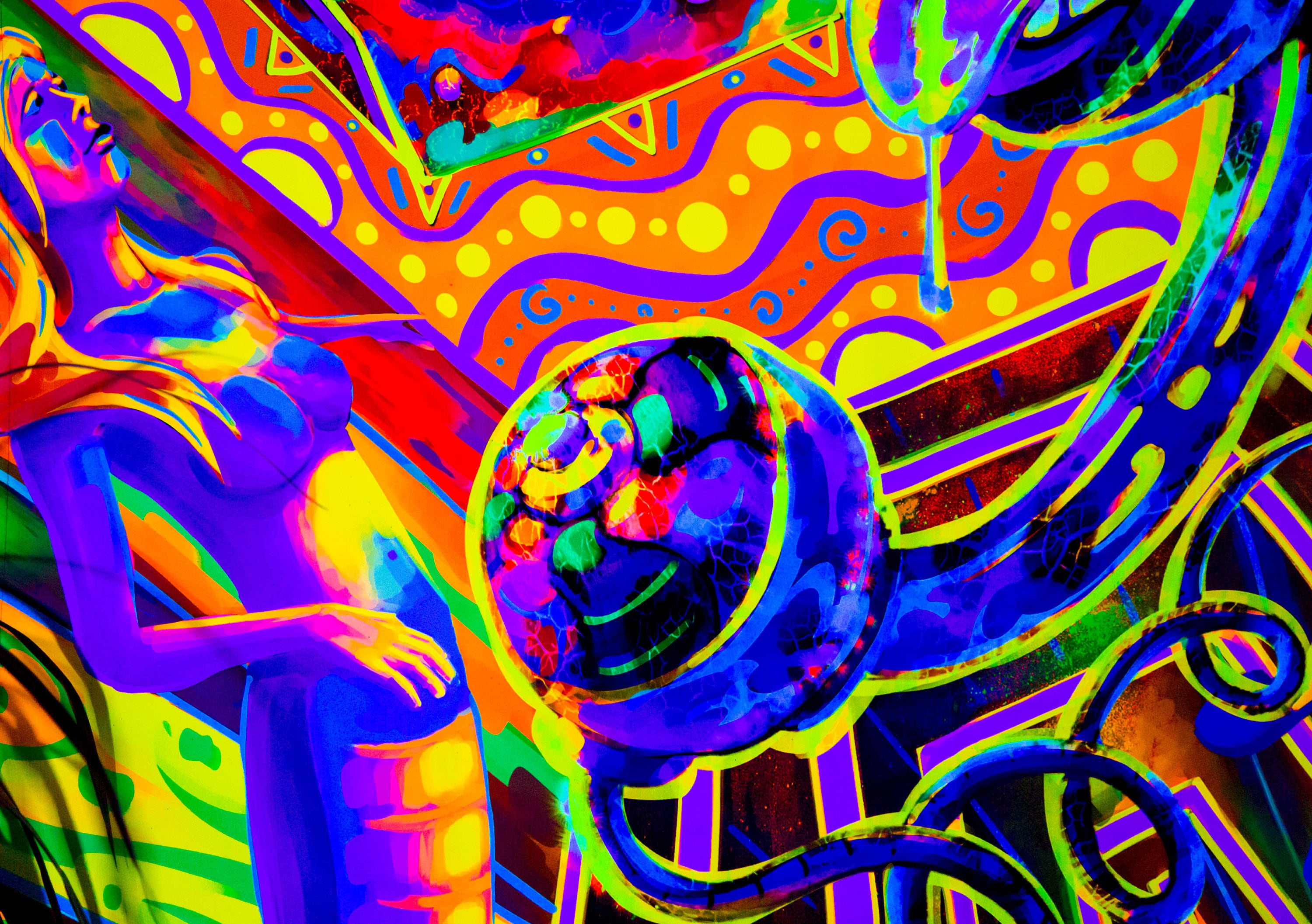 Trippy Painting UV Wall Art Blacklight Art Neon Tapestry - Etsy