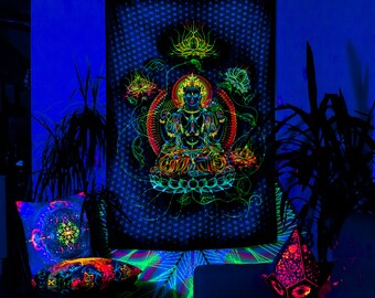 UV Backdrop Psytrance Festival Psydeco Goatrance Hippie Wall | Etsy