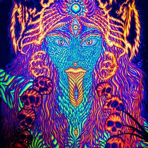 Esoteric Art Backdrop, Kali Tapestry, Spiritual Backdrop, Fractal Wall ...