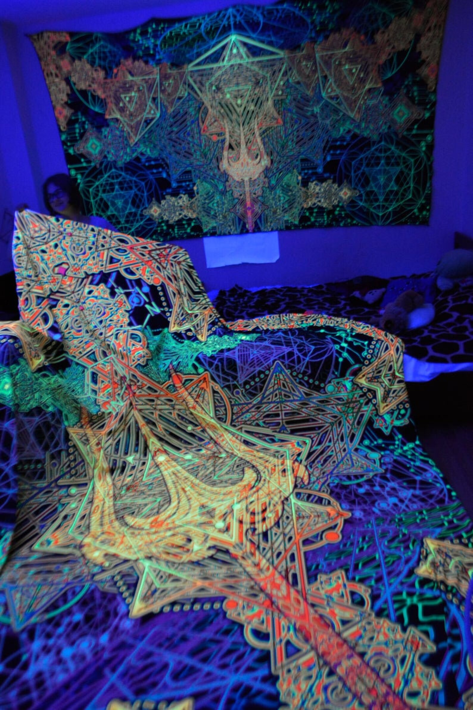Party Psytrance Deco UV Psychedelic Canopy UV Lycra | Etsy