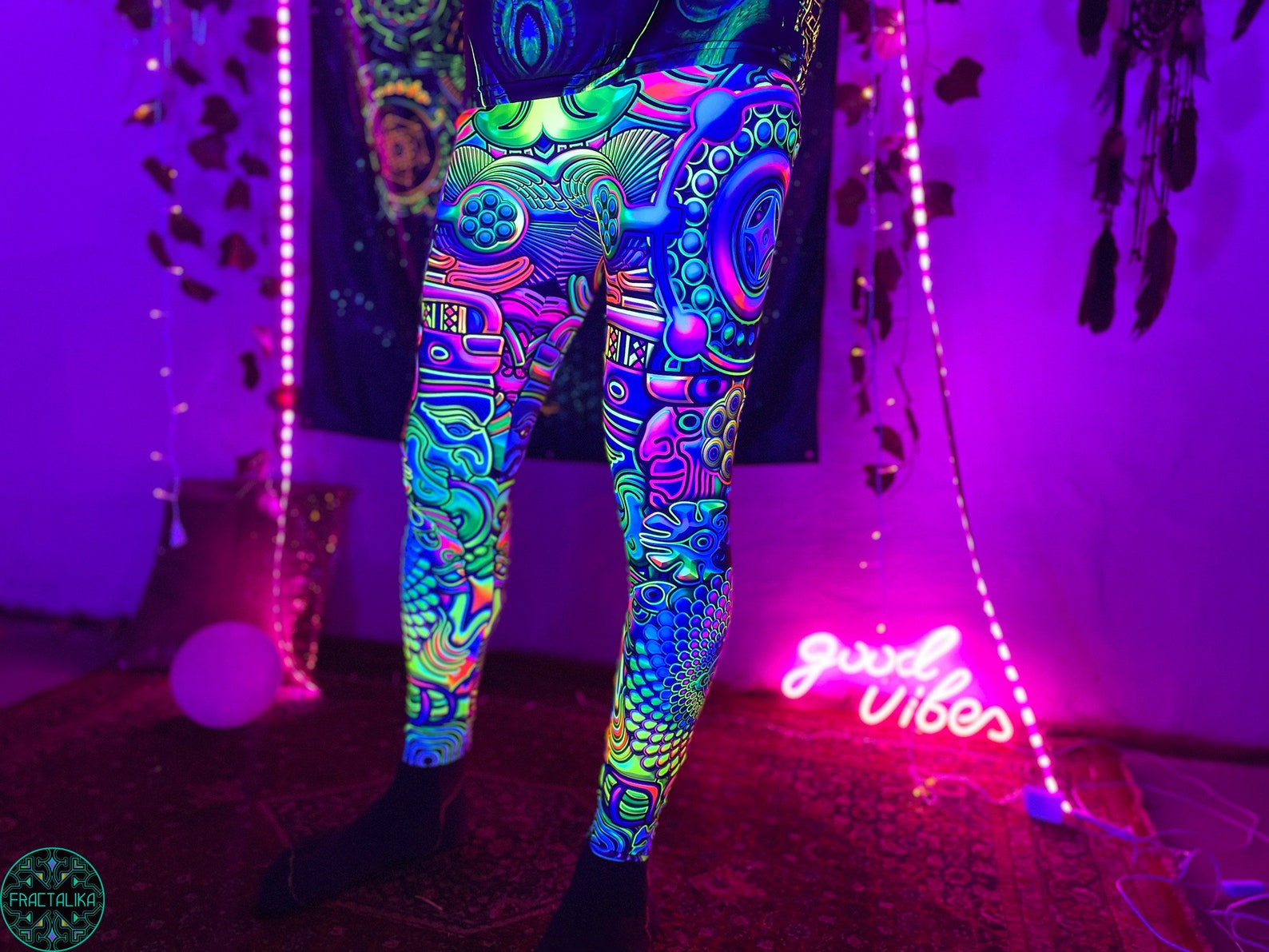 UV Active Wear, Rave Outfit Leggings, Trippy Pants, Festival Clothing ...