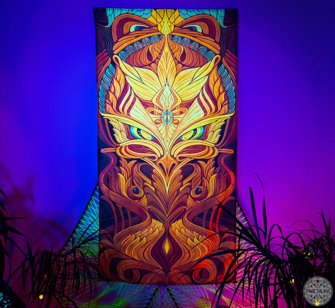 Forest UV Backdrop, Bohemian Wall Hanging, Totem Backdrop, Festival ...