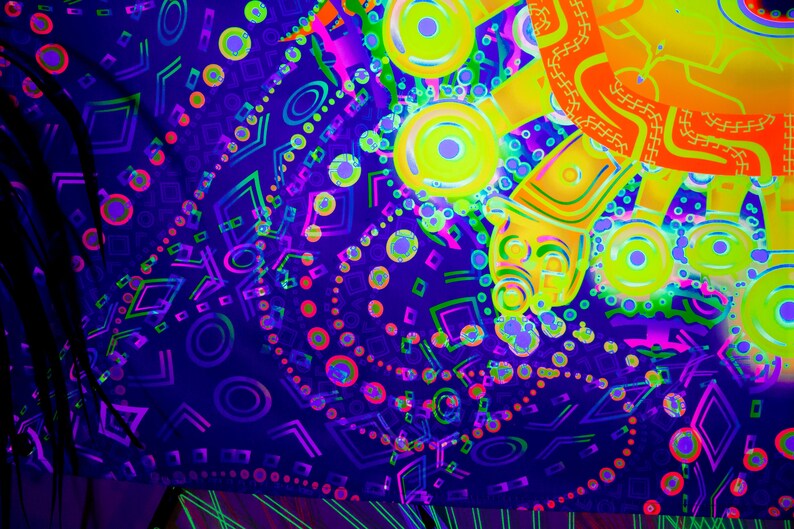 Psychedelic Tapestry UV Wall Hanging Trippy Wall Art Trippy - Etsy