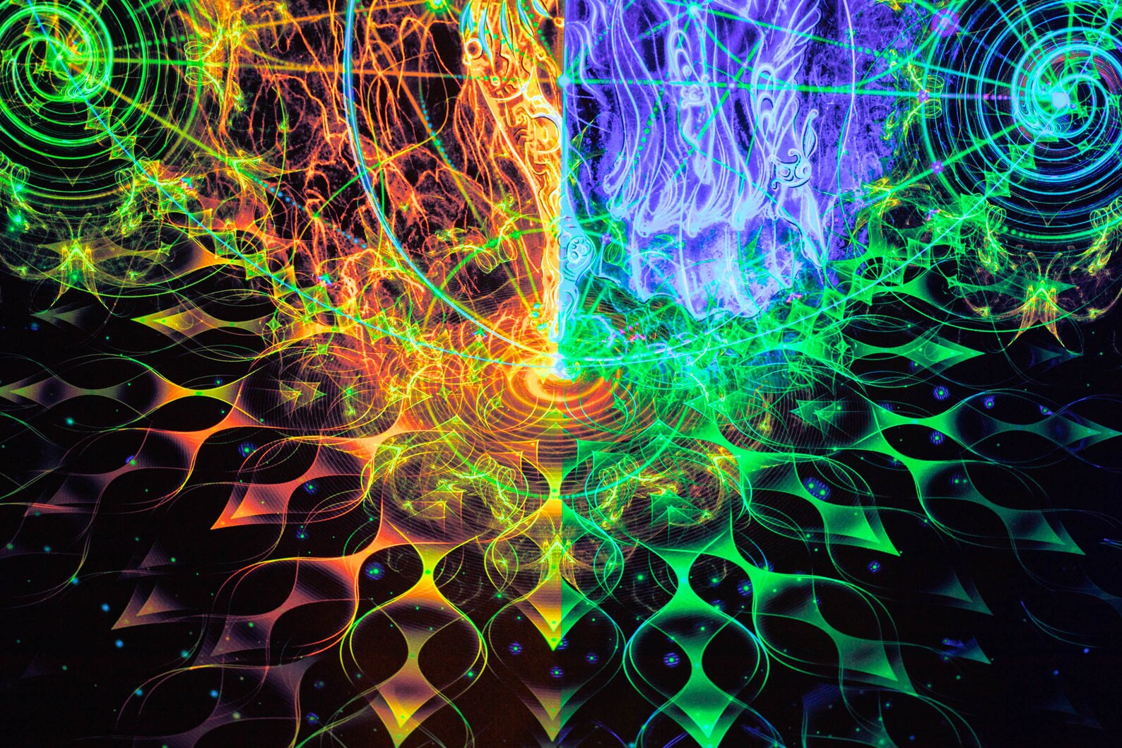 Trippy Tapestry, UV Backdrop, Yoga Tapestry, Meditation Tapestry ...
