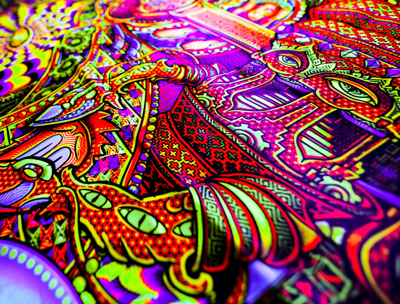 Psychedelic UV Blacklight Tapestry Salvia Droid Wall Hanging - Etsy