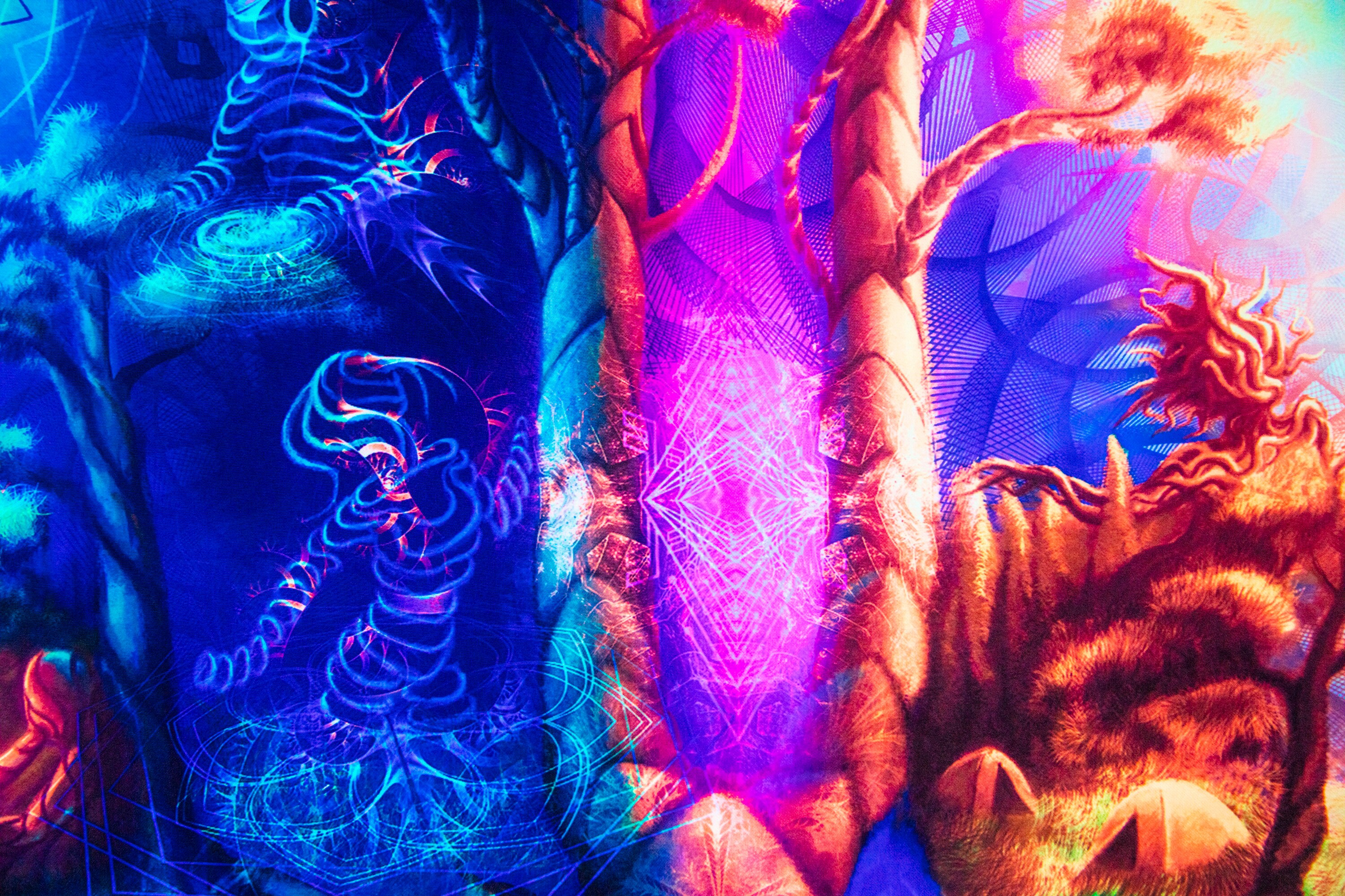 Esoteric Home Decor Forest Festival UV Tapestry Meditation - Etsy