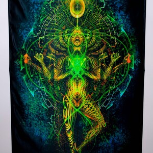 UV Backdrop Psytrance Festival Psydeco, Psytrance Hippie Wall Decor ...