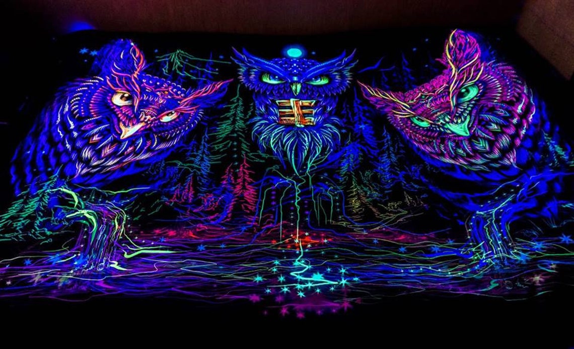Psychedelic Tapestry Trippy Backdrop UV Fluorescent Psytrip | Etsy