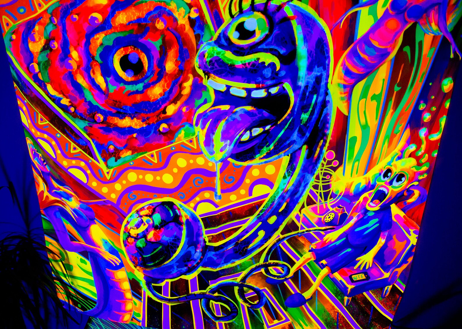 Trippy Painting, UV Wall Art, Blacklight Art, Neon Tapestry, Festival ...