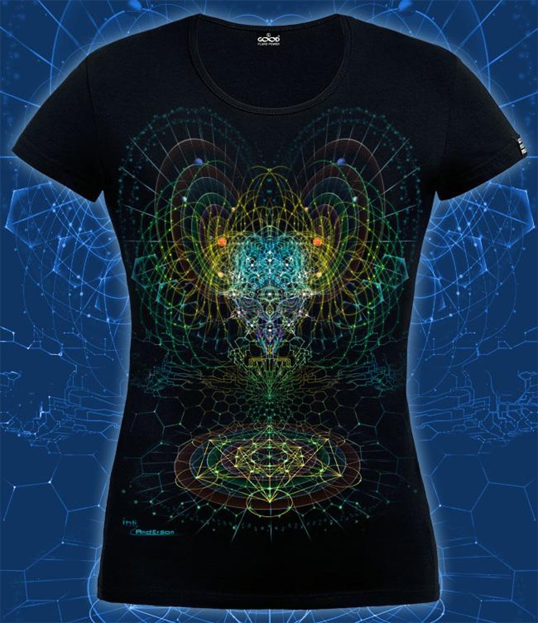 Psytrance Black Cotton T-shirt for Women, Psychedelic Party Festival ...