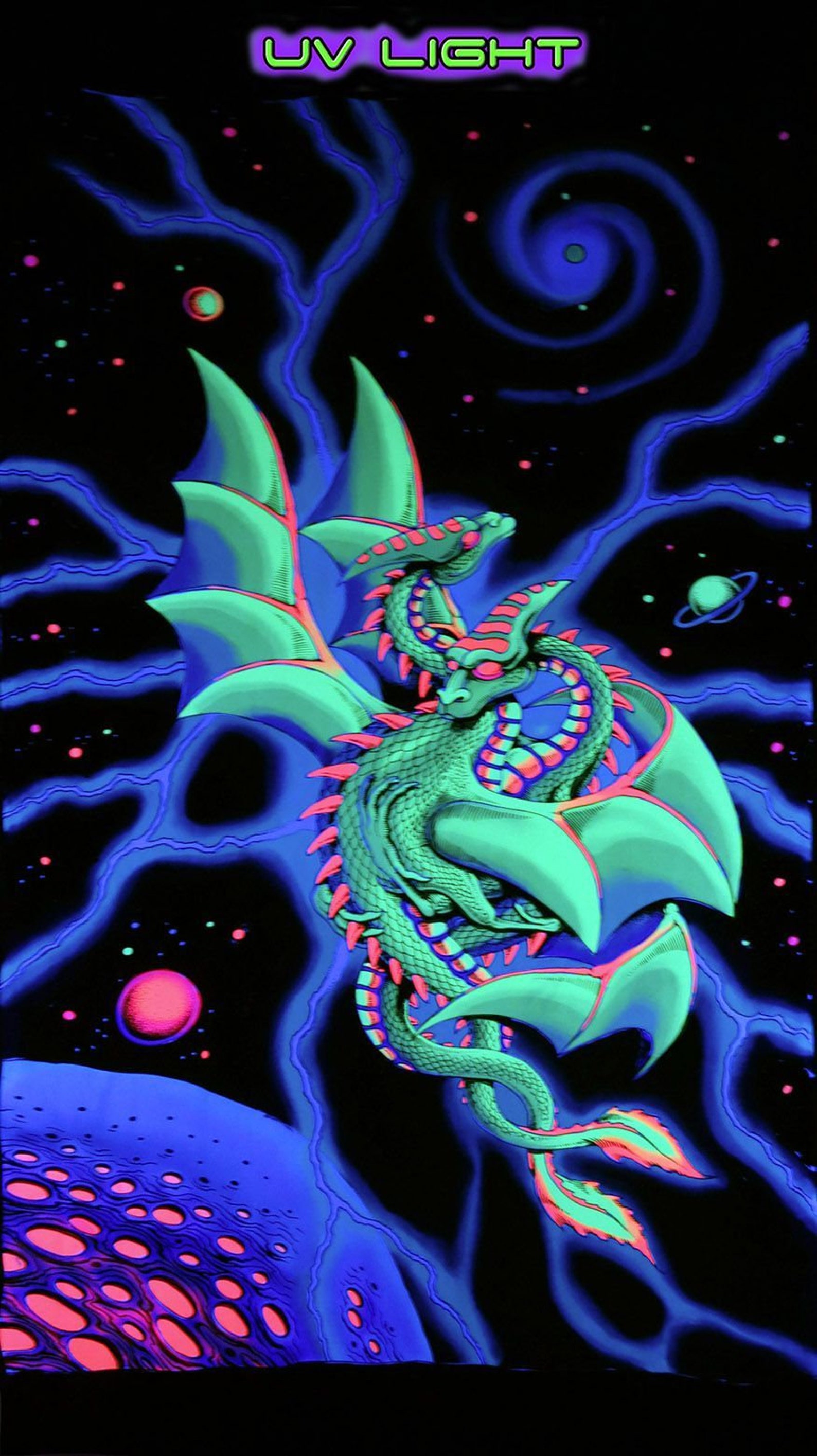 UV Wall Hanging Trippy Backdrop Spiritual Tapestry DMT LSD | Etsy