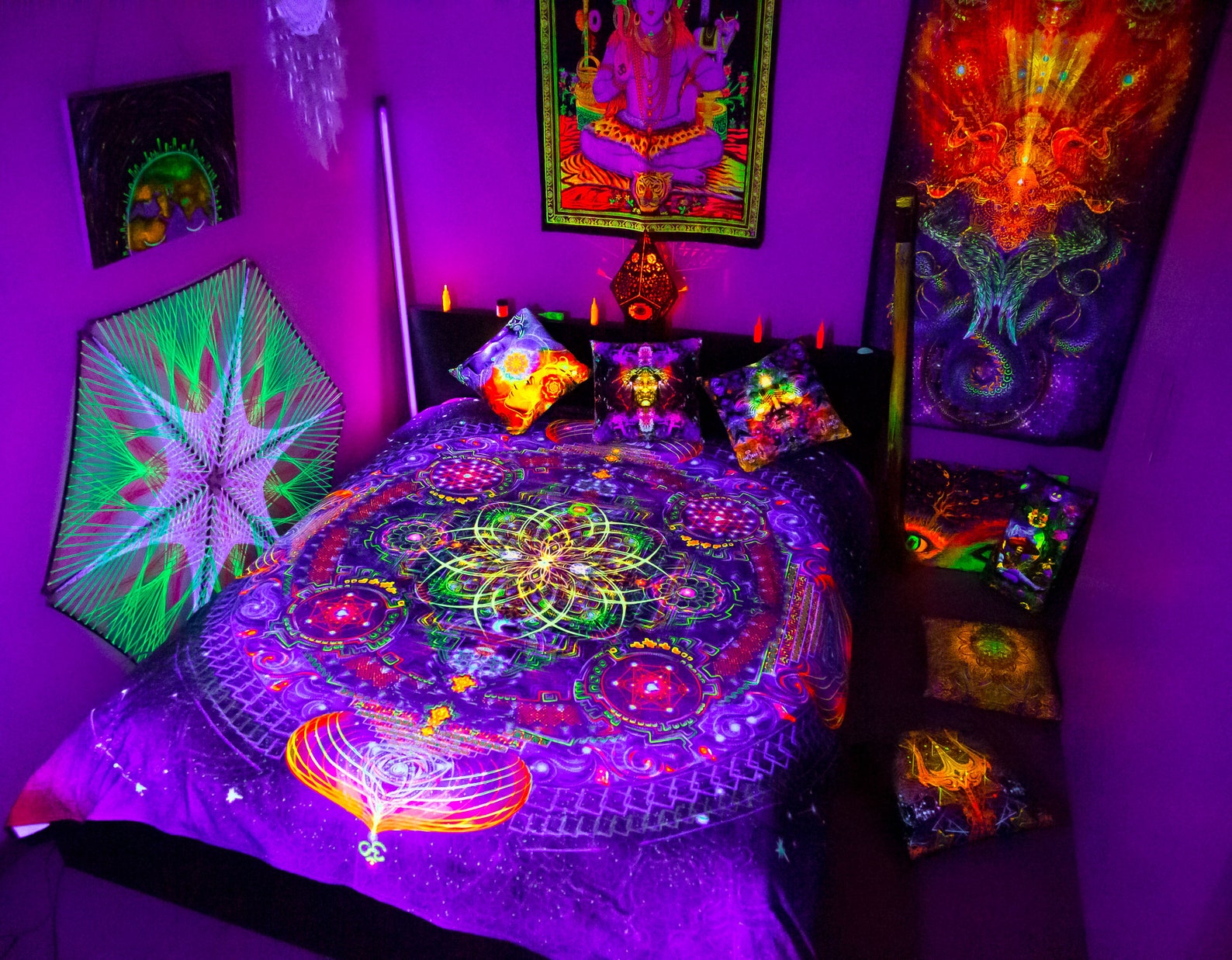 Hippie Blanket, Hippie Bedding, Trippy Bedding, Picnic Blanket Hippie ...