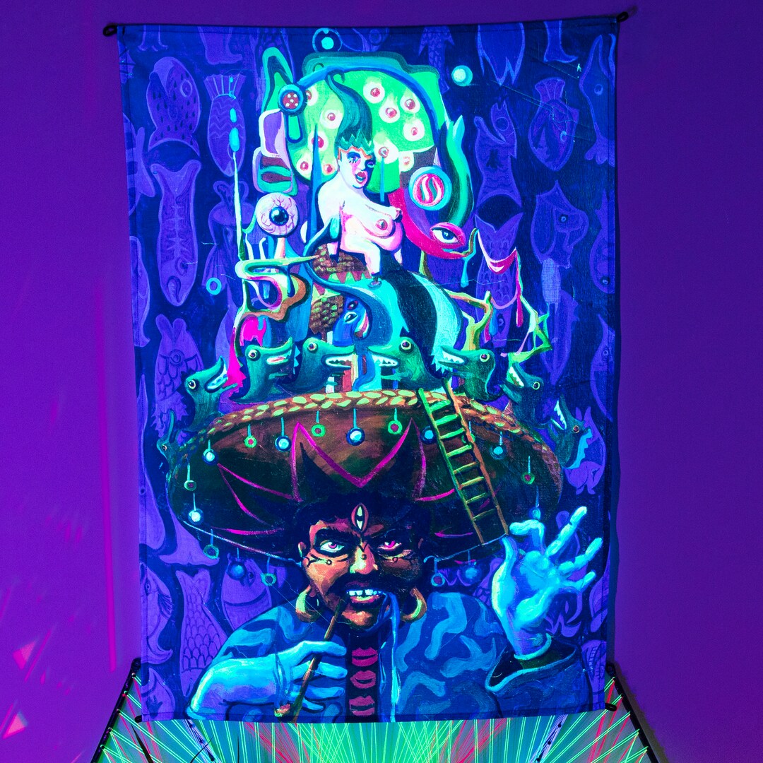 Psytrance Festival Deco, Incredible Gift, Hippie Wall Decor, Unusual ...