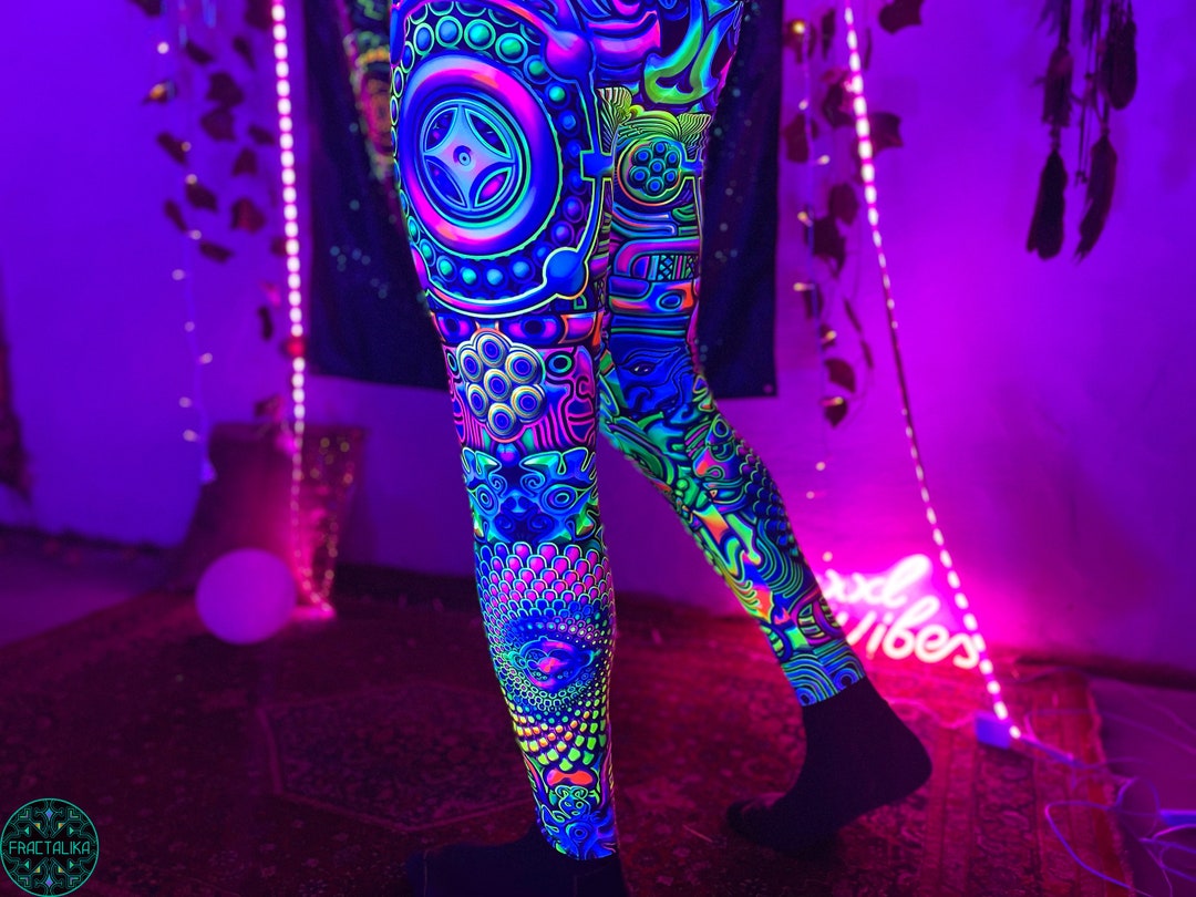 UV Active Wear, Rave Outfit Leggings, Trippy Pants, Festival Clothing ...
