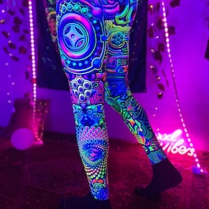 UV Active Wear, Rave Outfit Leggings, Trippy Pants, Festival Clothing ...