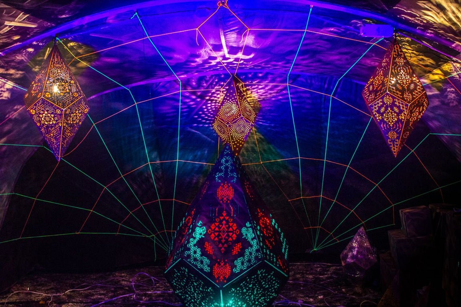 Pendant Lamp Projector Psychedelic Lamp Boho Sacred Geometry | Etsy