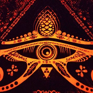 Psy Backdrop UV Active Meditation Acid Spiritual Blacklight Tapestry ...