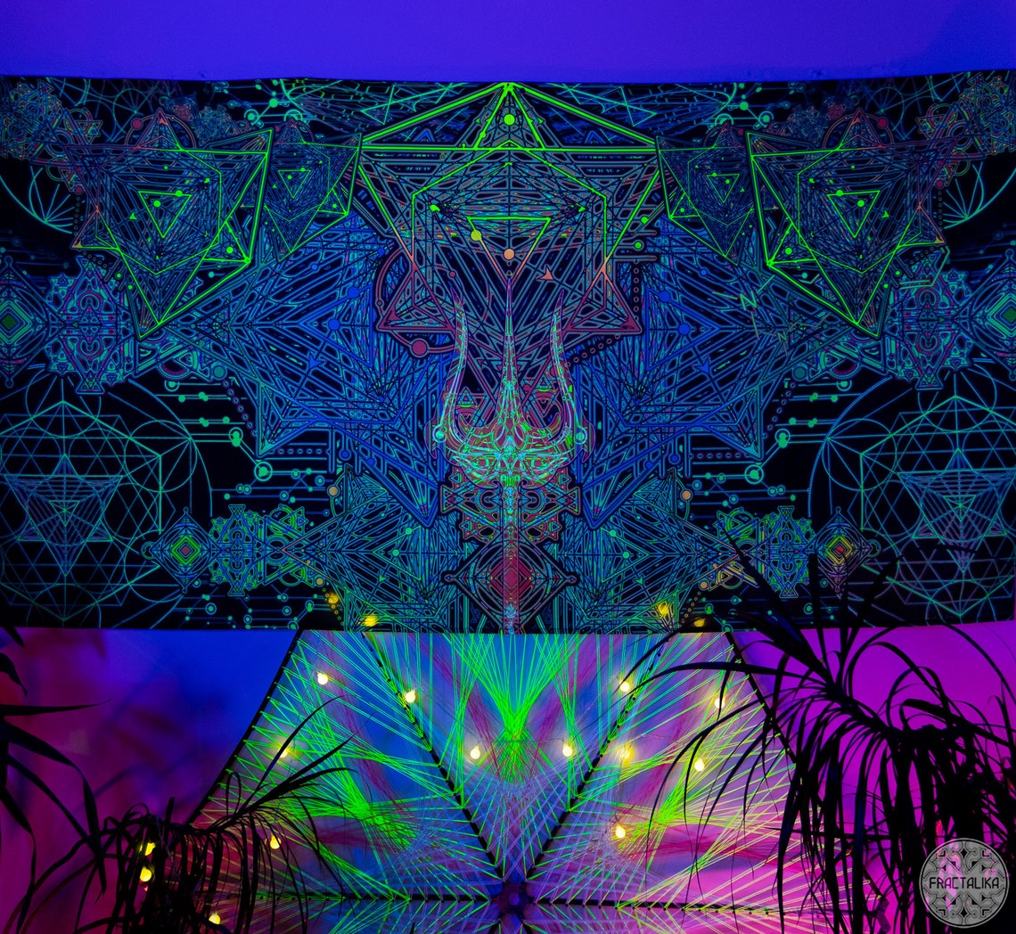 Psychedelic Blacklight Art Nature UV Fluorescent Glow Psytrip | Etsy