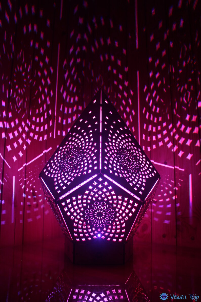 Projector Psychedelic Lamp Boho Sacred Geometry Lampshade | Etsy