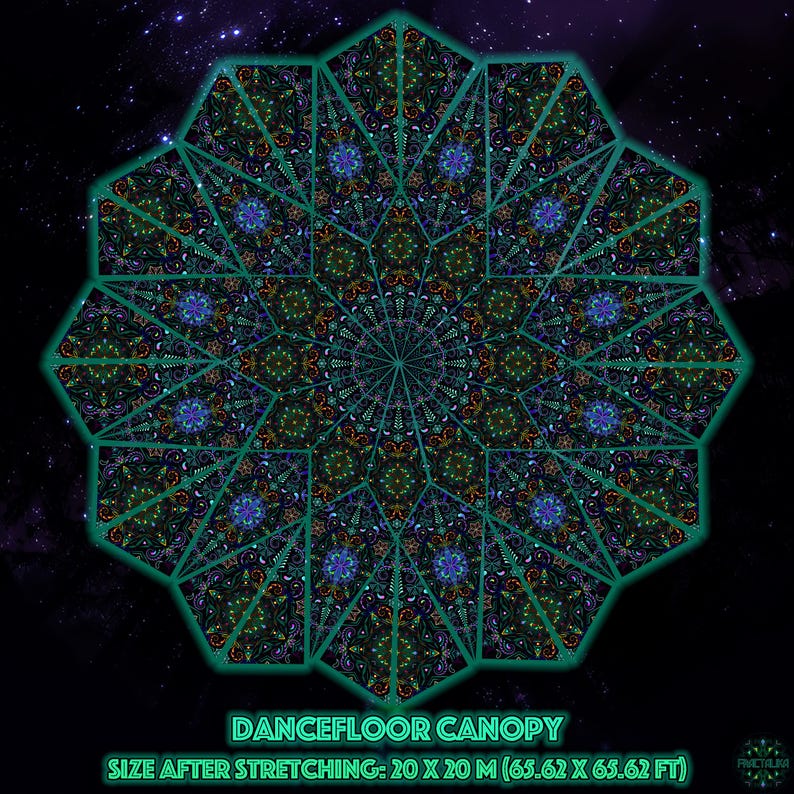 Fluorescent Psytrance Festival Outdoor Sun Shade, UV Active Festival ...