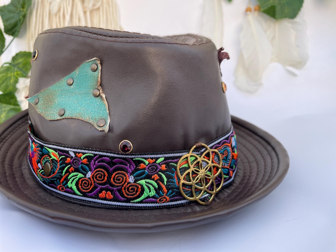Psychedelic Art Hat, Wasteland Headdress, Dystopian Headpiese, Flower ...