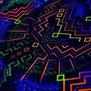 UV Reactive Wall Hanging, Fluorescent UV Art Spiritual Painting ...