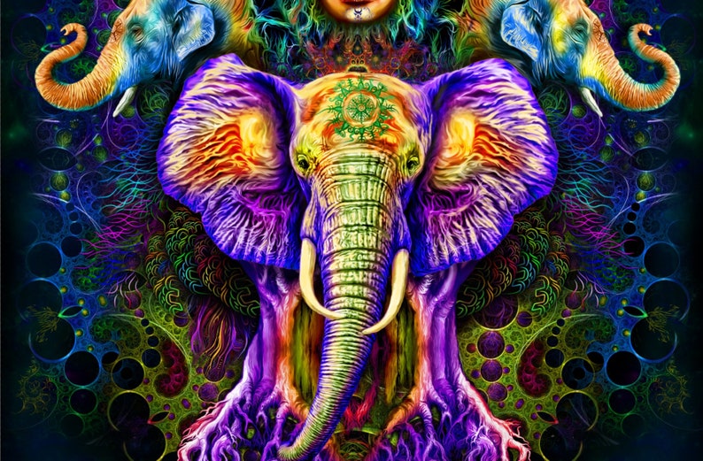 Trippy Tapestry Psychedelic Spiritual Wall Art Psyart Nature - Etsy